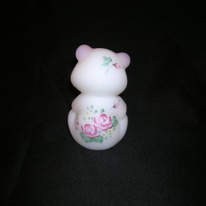 Hand Painted Fenton Glass Bear - Old Time Glass